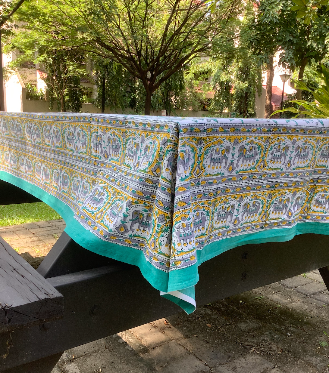 GAJA Gray Table Cover – HandBlocked Boutique Ph